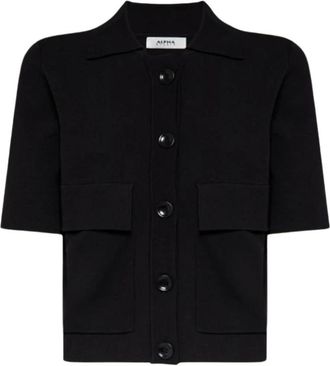 Alpha Studio Femme, Blouses et Chemises, Noir, Taille: 40 FR Chemise Femme Manches Courtes