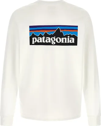 Patagonia Logo Cotton Blend Long-Sleeve T-Shirt - White