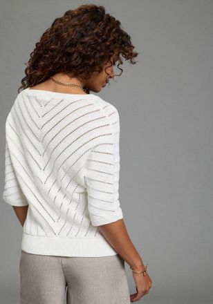 Bruno Banani Fledermauspullover in Ajour-Optik, ideal f&uuml;r den Fr&uuml;hling