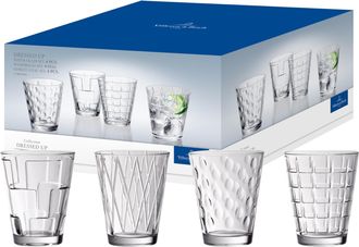 Villeroy & Boch Dressed Up Wasserglas Set 4 teilig, 310 ml, Spülmaschinenfest, Besondere Trinkgläser, Gläser Wasser, Trinkglas Set, Saftgläser, Kristallglas