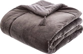 Atmosphera Atmosphera - Steppdecke Sonia aus Samt - grau 80 × 180 cm - Grau