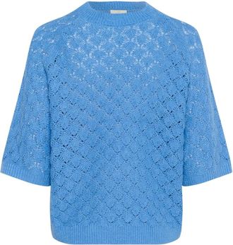 Kaffe Femme, Pulls, Bleu, Taille: 36 FR Tricot ras du cou