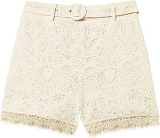Twinset Femme, Shorts, Blanc, Taille: 40 FR Shorts en dentelle avec ceinture