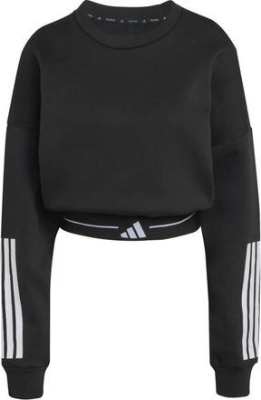 adidas Femme, Sport, Noir, Taille: 38 FR Hyperglam 3-Stripes Cropped Crewneck SweaT-shirt