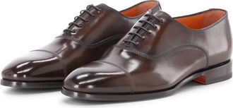 Santoni Low-Top Sneaker - Schn&uuml;rschuh Archie aus Leder - Gr. 40,5 (EU) - in Braun - f&uuml;r Damen