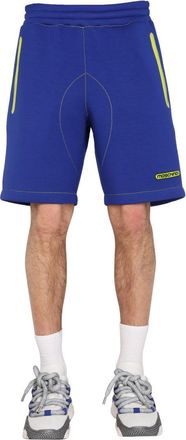 Moschino Logo-Embroidered Viscose Bermuda Shorts - Blue