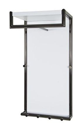 Haku Möbel Wandgarderobe chrom dunkel, weiß, MDF, Metall - Maße: B 40 cm x H 80 cm x T 30 cm, Style: Modern