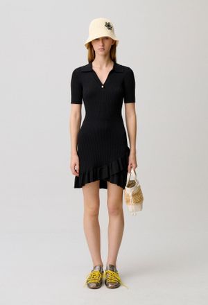 Claudie Pierlot Strickkleid mit Hemdkragen