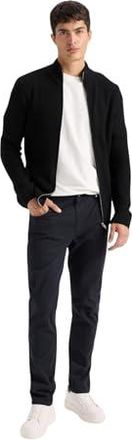 DeFacto Herren Hose-Stilvolle und Bequeme Herrenhose Klassische Chino-Hosen Modischen Look Tragekomfort Pantalon, D.Anthra, 28W / 30L Hommes