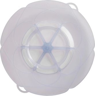 Kochblume das Original, Silikon Überkochschutz für Töpfe und Pfannen, Mikrowellen-Deckel, Spritzschutz und Dampfgar-Aufsatz | (eisblau, XL | Topfgröße 20-28cm)