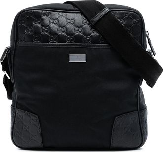 Gucci Hobo Bags - Guccissima Trimmed Nylon Crossbody - Gr. unisize - in Schwarz - f&uuml;r Damen