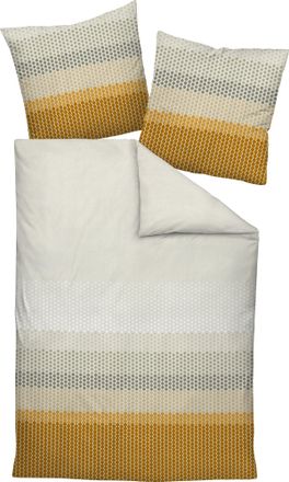 Janine Bettw&auml;sche Feinbiber Curry Gr&ouml;&szlig;e 1x 135x200 cm + 1x 80x80 cm