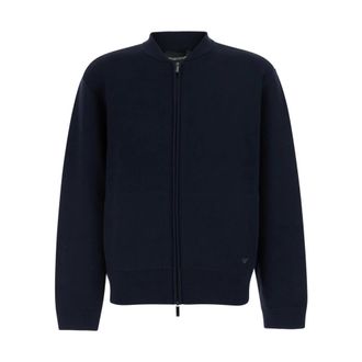 Emporio Armani V-Ausschnitt Wollpullover - - Knitwear - Herren - Blau - L