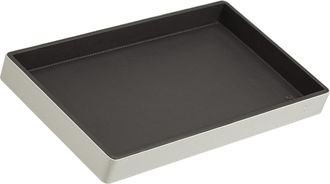 DuDu Ablagetablett aus Holz mit Echtlederbezug, Dekoratives Tablett für den Wohnbereich, 27 x 15 cm, Wohndesign-Accessoire Mehrfarbig2