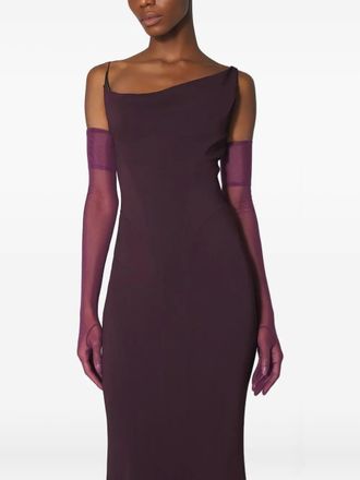 MUGLER robe courte à manches asymétriques - Violet