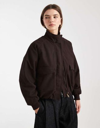 Cotton On Clover - Bomberjacke in dunklem Eichenbraun-Brown