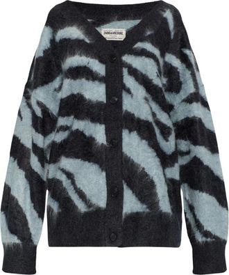 Zadig&Voltaire Cardigan en Cachemire Arpa - Femme - Pulls - Bleu - Taille: 36/38 FR