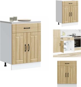 vidaXL Küchen-Unterschrank Lucca Sonoma-Eiche Holzwerkstoff - Küchenunterschrank - Küchenunterschränke - Spülenunterschrank - Unterschrank Für Küche