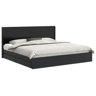 vidaXL Struttura Del Letto Con Stoccaggio E Testata Nero 200 X 200 Cm Vidaxl