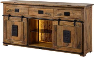 Massivmoebel24 Sideboard Mango / Altholz 180x45x90 natur lackiert railway lux 102