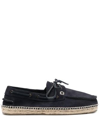 Maneb&igrave; espadrilles en daim &agrave; lacets - Bleu