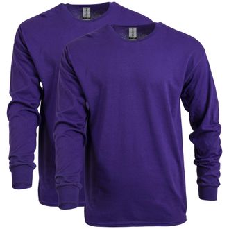 Gildan Unisex-Erwachsene Langärmeliges Schwerer Baumwolle, Stil G5400, 2er-Pack T-Shirt, Violett, L