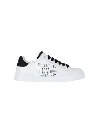 Dolce & Gabbana Low-Top Sneaker - Portofino Sneakers - White - Gr. 39 (EU) - in Wei&szlig; - f&uuml;r Damen