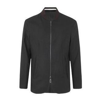 Emporio Armani Wollmischung Blazer Jacke mit doppelseitigem Rei&szlig;verschluss - - Jackets - Herren - Schwarzk - M