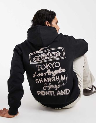 adidas Originals Powder Tongue - Sweat &agrave; capuche - Noir