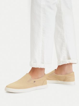 Tommy Hilfiger Sneakers aus Stoff Tommy Hilfiger Th Low Profile Slip On FW0FW09103 Beige