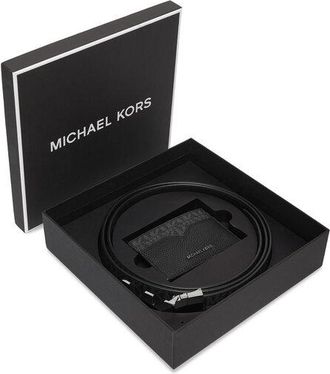 Michael Kors Kartenetui und G&uuml;rtel Set 39F6LHDY3L Schwarz