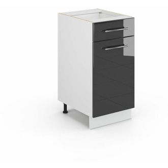 Vicco Küchenschränke Fame-Line, Anthrazit Hochglanz, 40 cm ohne Arbeitsplatte