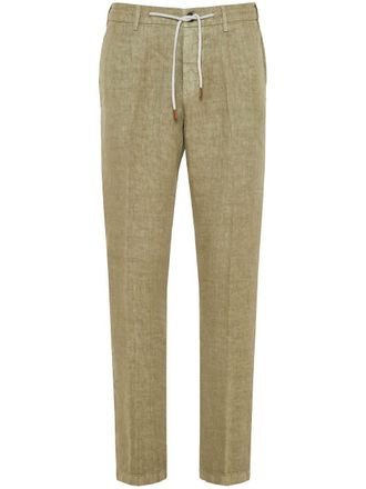 Eleventy pantalon fuselé à lien de resserrage - Vert