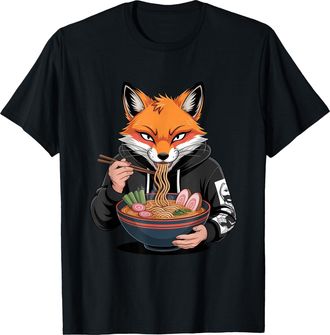 Shinkai Frecher Fuchs mit Onigiri Japan Streetwear T-Shirt