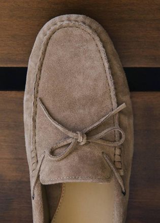 Mango Mocassins driver en daim cordons sable - Homme - 39 - MANGO MAN