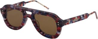 Thom Browne unisex, Accessoires, Multicolore, Taille: 47 MM Bold Aviator Lunettes de soleil