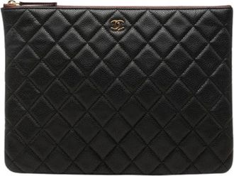 Chanel Sac bandouli&egrave;re matelass&eacute; en cuir caviar Pre-owned - Femme - Pre-owned - Noir - Taille: ONE Size