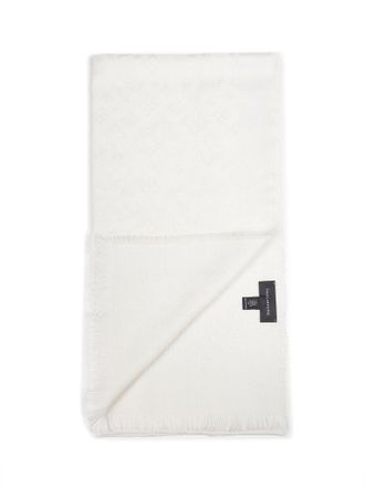 Tagliatore Mens Scarf Virgin Wool White Scarfs