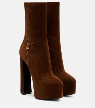 Saint Laurent Ankle Boots Nico 155 aus Veloursleder