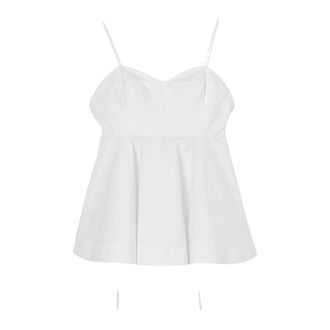 R&oacute;he Bustier Peplum Top - - Tops - Damen - Wei&szlig; - L