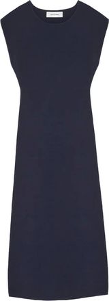 Yves Salomon robe sans manches &agrave; coupe mi-longue - Bleu