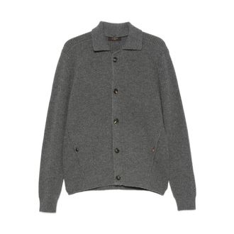 Zanone Gerippter Cardigan mit Kn&ouml;pfen - - Knitwear - Herren - Grau - M