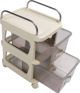 CHICIRIS Rollbarer Schubladenschrank, Gro&szlig;er Stauraum, Multifunktionaler Mobiler Aktenschrank f&uuml;r B&uuml;ro, Schlafzimmer, Stabiles Material PP-Edelstahl, 1 Set X R