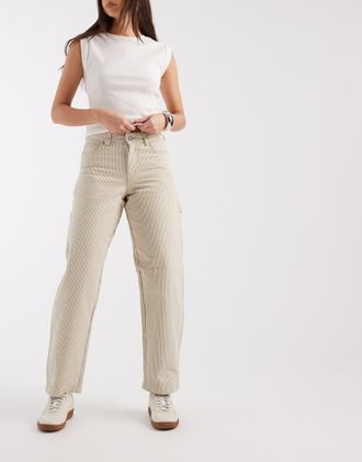 Dickies Pantalon droit et ample style charpentier &agrave; rayures hickory - Vert