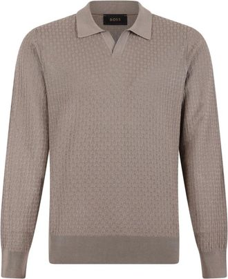 HUGO BOSS Homme, Tops, Beige, Taille: XL Polo en soie camel