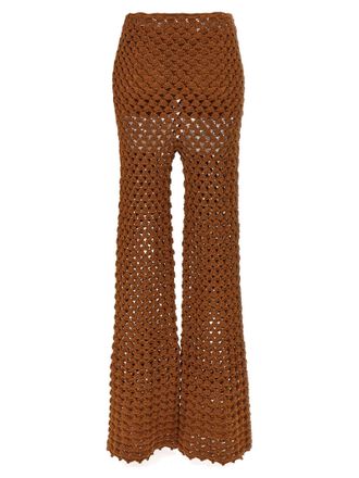 Ermanno Scervino Crochet Cotton Trousers - Brown