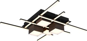 Trio Leuchten LED Deckenleuchte Roger 647810407, Metall Schwarz matt, inkl. 35 Watt LED, Fernbedienung, Dimmbar, Lichtfarbe einstellbar, Nachtlicht