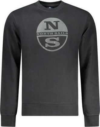 North Sails Homme, Sweatshirts et sweats &agrave; capuche, Noir, Taille: XL SweaT-shirt en coton avec poignets et ourlet c&ocirc;tel&eacute;s