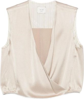 Alysi Femme, Tops, Beige, Taille: 38 FR Hauts sans manches