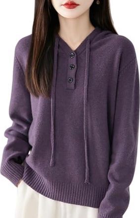 Generic Pull Femme Pull en Pure Laine M&eacute;rinos pour Femme 100% Pure Laine Manches Longues Id&eacute;al pour LAutomne lhiver Et Le Printemps Sweat-Shirt Chaud Et D&eacute;con